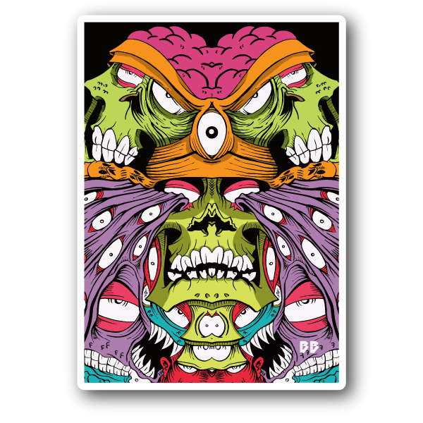 Abstract Green Skull Sticker|Vinyl Stickers|Marijuana Stickers|Clear ...