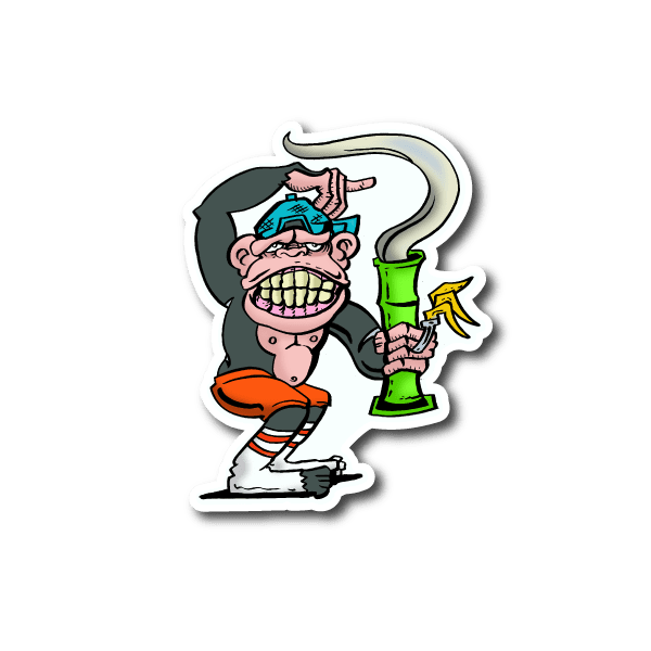 Ape Smoking Sticker|Vinyl Stickers|Marijuana Stickers|Clear Stickers