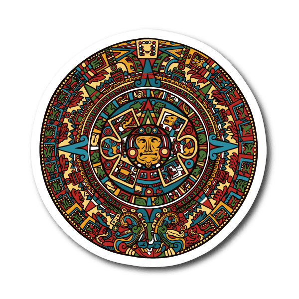 Aztec Calendar Sticker|Vinyl Stickers|Marijuana Stickers|Clear Stickers