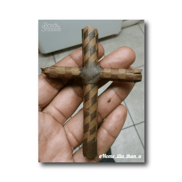 Cross Shaped Blunt - Marijuana Sticker 003