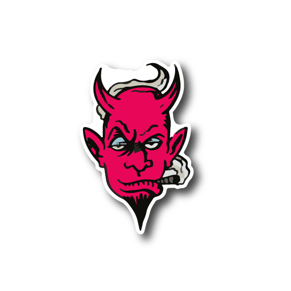 Devil Smoking Pot Sticker|Vinyl Stickers|Marijuana Stickers|Clear Stickers