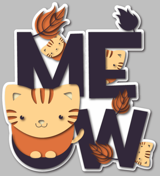 Meow Animal Sticker|Vinyl Stickers|Marijuana Stickers|Clear Stickers
