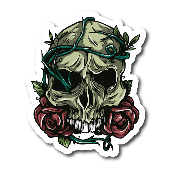 Skull Sticker BS016|Vinyl Stickers|Marijuana Stickers|Clear Stickers