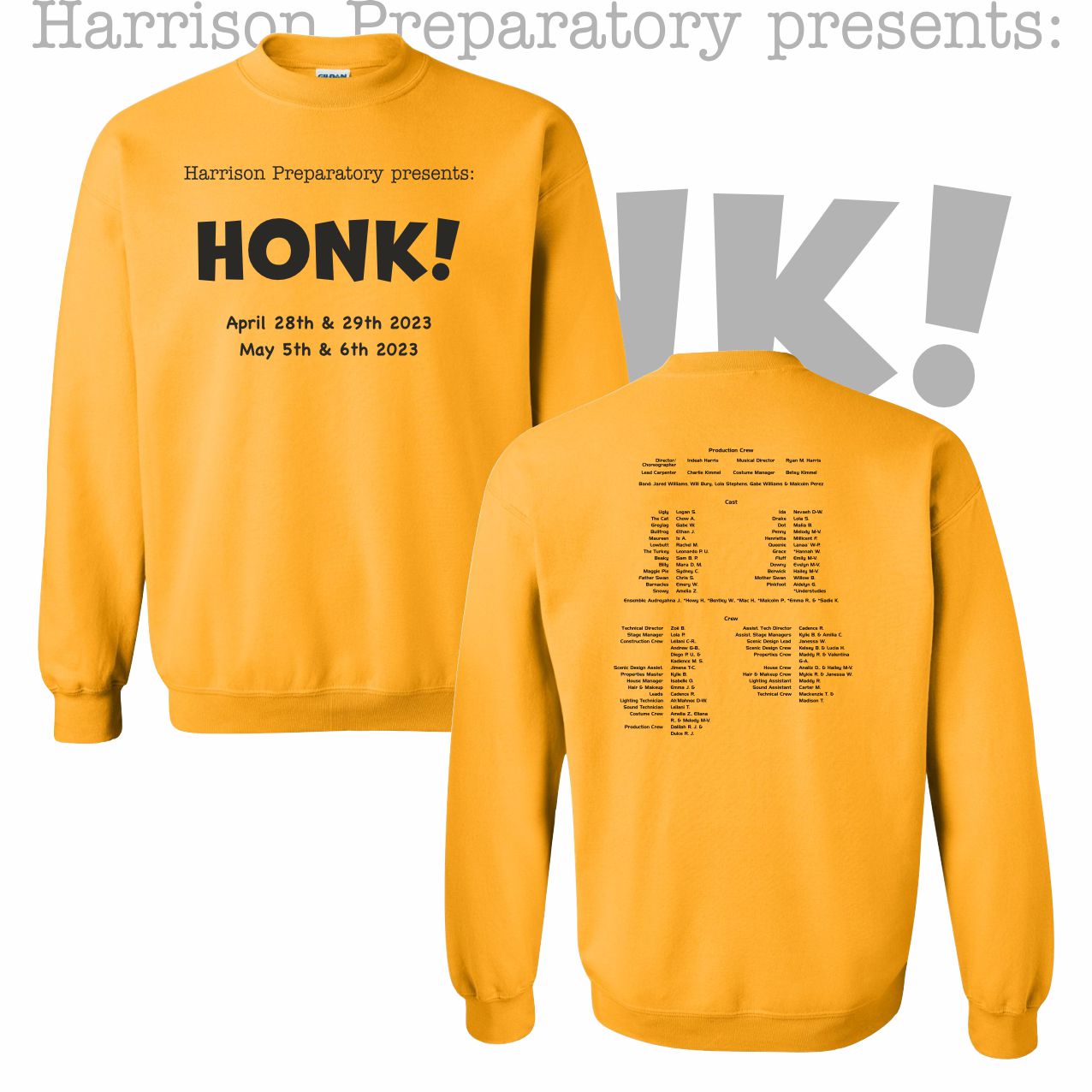 Harrison Prep Drama Club Spring Musical Crewneck Sweatshirt