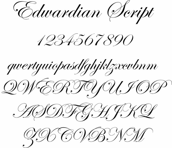 Edwardian Script, Fonts For Engraving
