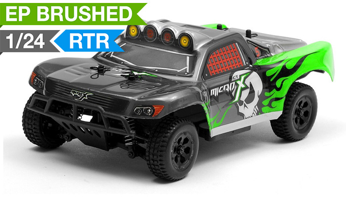MicroX Racing 1 24 Micro Scale Short Course Truck Ready to Run 2.4ghz Green RC Remote Control Radio Car