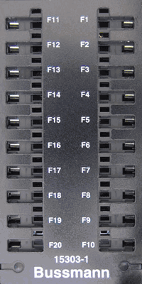 Bussmann 15305-1 RTMR, 20 Fuses / Circuit Breaker Base, w/cover
