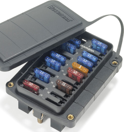 Bussmann 15712 Rear Terminal ATC Fuse Panel, 20 position, w/Fuse Cover