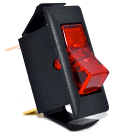 Eaton 1500R11E Midsize AC Rated Rocker Switch, SPST, Black, 15 Amp, 125 ...