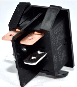 Eaton 260011E Black Rocker Switch, DPST, 16 Amp, 125-250 Volts