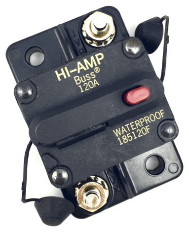 Hi-Amp Circuit Breaker, 150 Amp, Manual & Switchable Reset, Surface Mount
