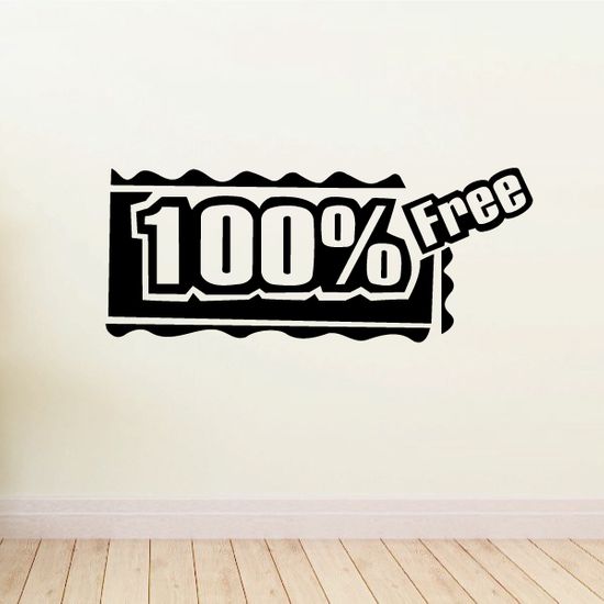 100% Free Wall Decal - Vinyl Decal - Car Decal - Business Sign - MC190