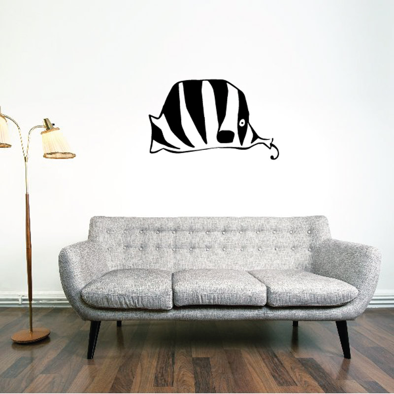 Abstract Tongue Out Angel Fish Decal