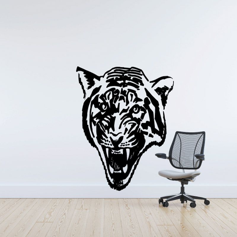Aggressive Angry Tiger Head Decal