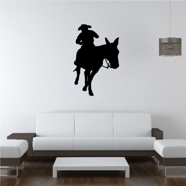 Approaching Cowboy Riding Horse Decal
