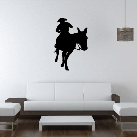 Approaching Cowboy Riding Horse Decal