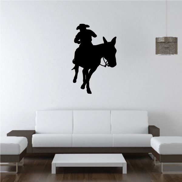 Approaching Cowboy Riding Horse Decal