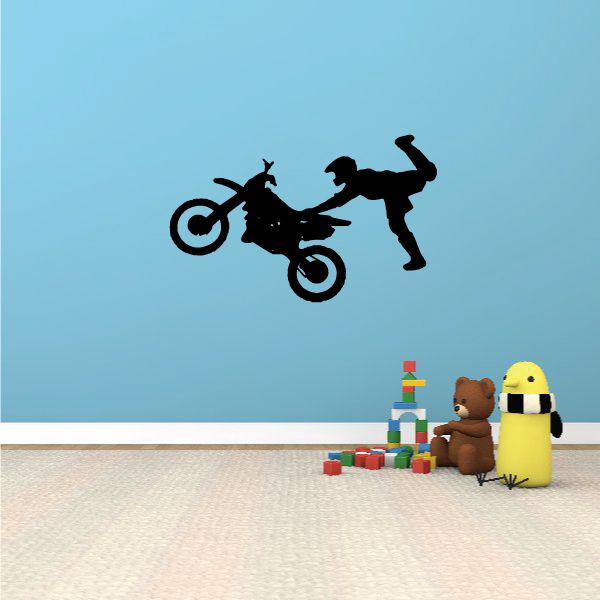 Basic Double Grab Kick Dirt Bike Decal