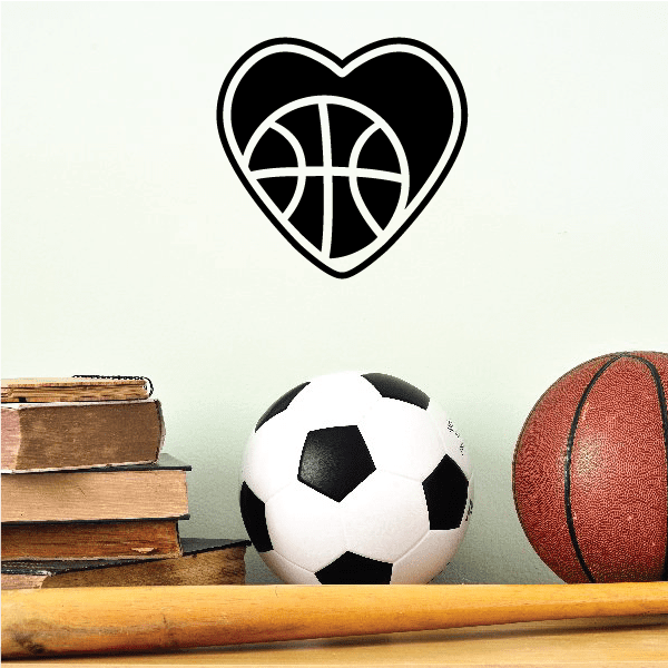 Basketball Inside Heart Decal
