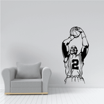 Basketball Number 2 Player Ball Toss Decal