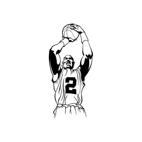 Basketball Number 2 Player Ball Toss Decal
