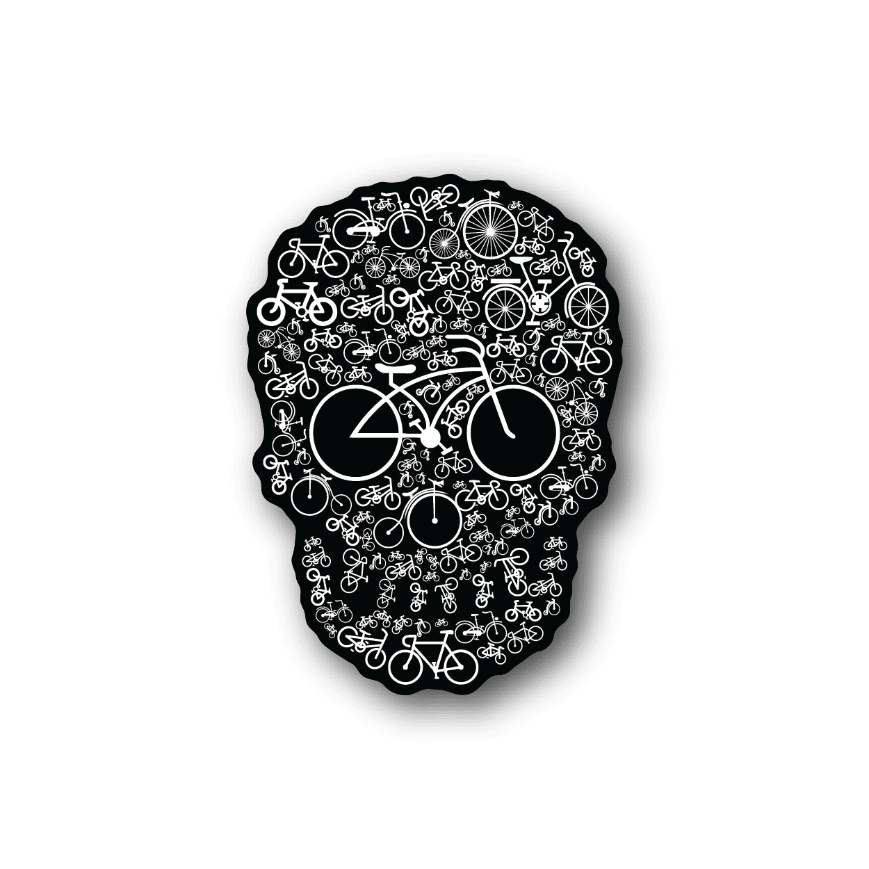 Bicycle Skull Sticker