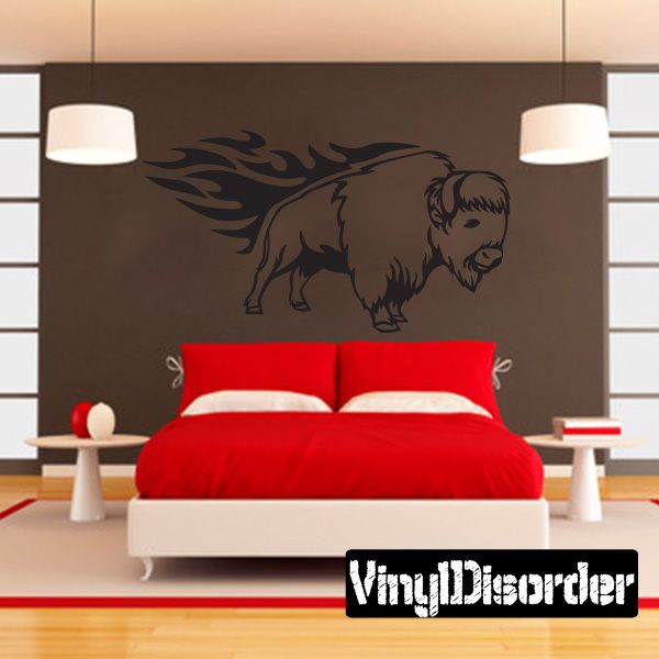 Bison on Fire Decal