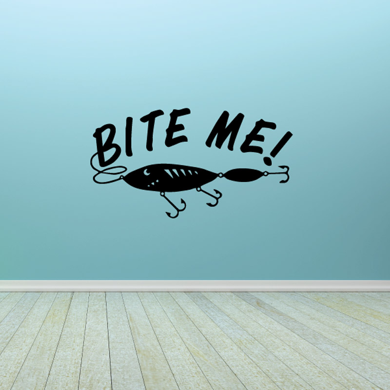 Bite me lure hooks Wall Decal - Vinyl Decal - Car Decal - DC0016