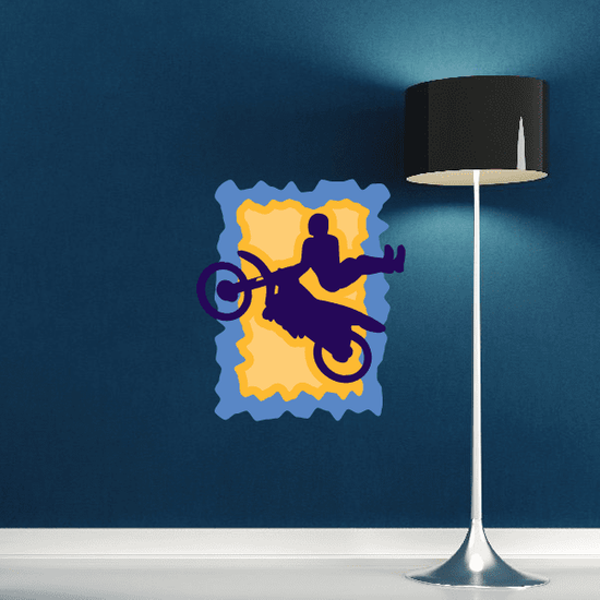 Blue and Lite Blue Dirt Bike Sticker