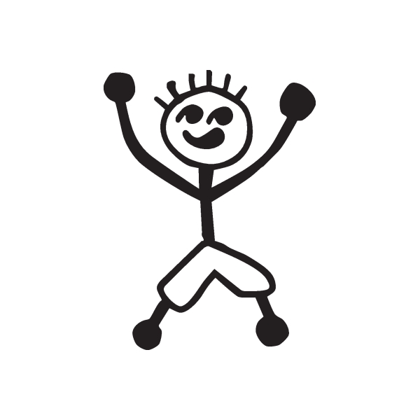 Boy Raising Arms Up Decal