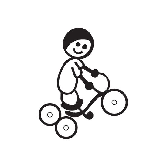 Boy Riding Tricycle Decal