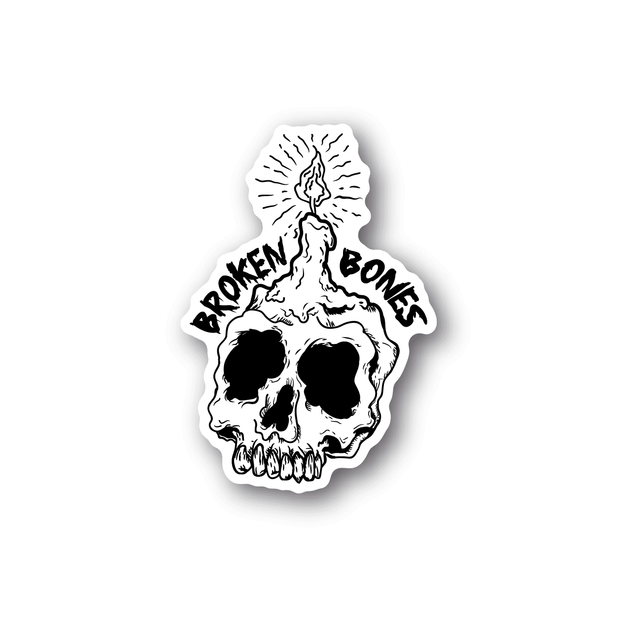 Broken Bones Candle Sticker