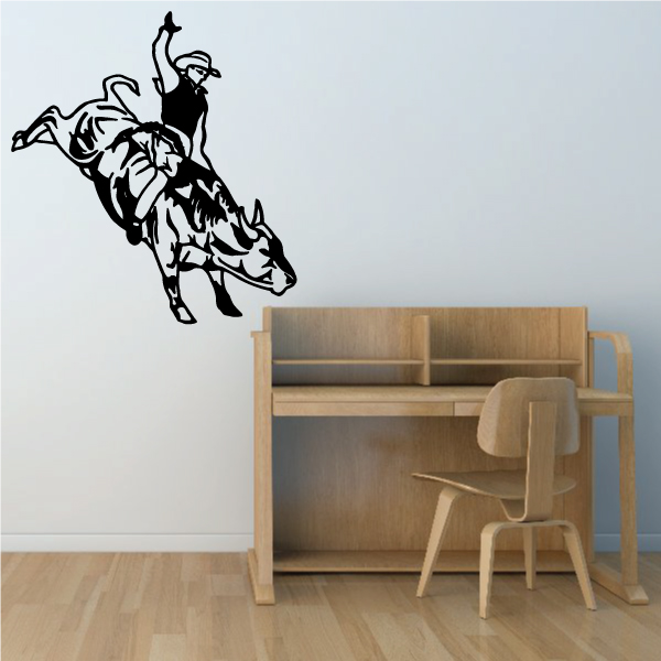 Bull Riding Wall Decal - Vinyl Decal - Car Decal - 025