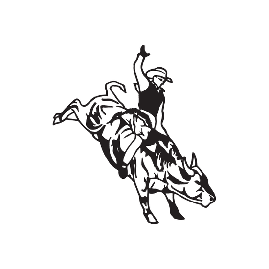 Bull Riding Wall Decal - Vinyl Decal - Car Decal - 025