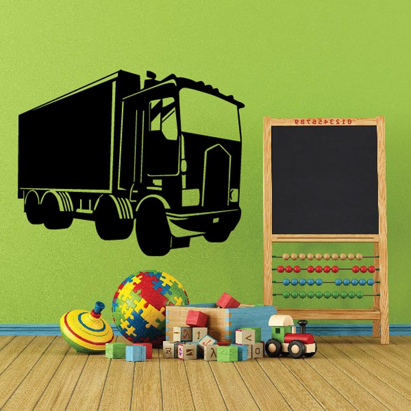 Cab and trailer Truck Wall Decal - Vinyl Decal - Car Decal - DC088