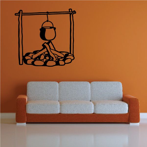 Camp Fire Wall Decal - Vinyl Decal - Car Decal - 014