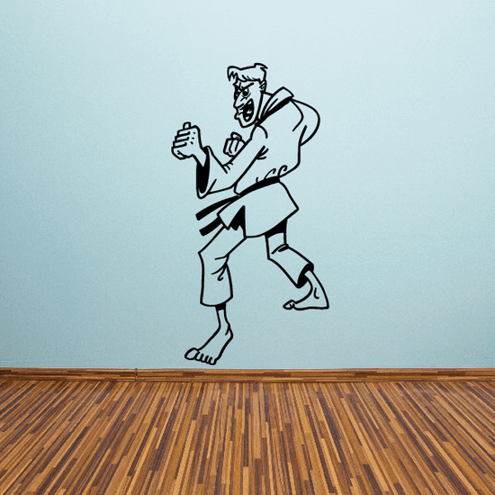 Cartoon Black Belt Kung Fu Decal
