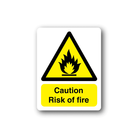 Caution Risk of Fire Sticker
