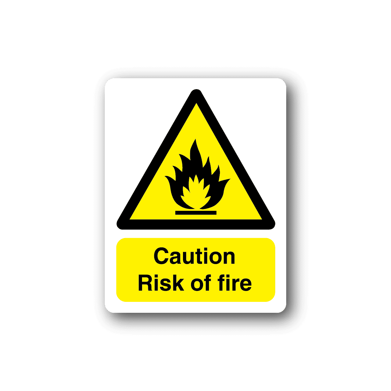 Caution Risk of Fire Sticker