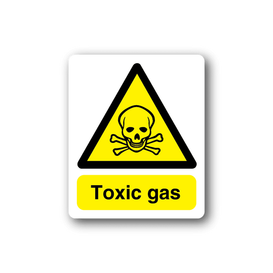 Caution Toxic Gas Sticker