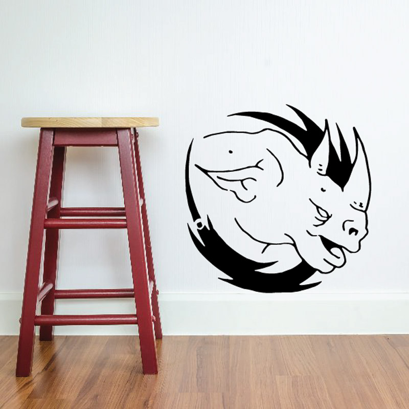 Charging Rhino Head Decal