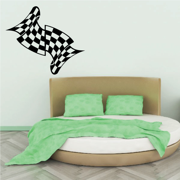 Checkered Flag Wall Decal - Vinyl Decal - Car Decal - CF08015