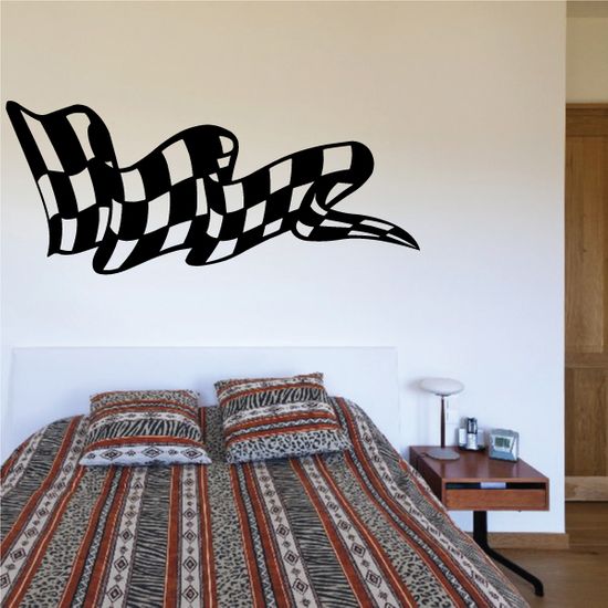Checkered Flag Wall Decal - Vinyl Decal - Car Decal - CF08027