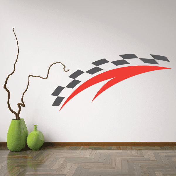 Checkered Flag Wall Decal - Vinyl Sticker - Car Sticker - Die Cut ...