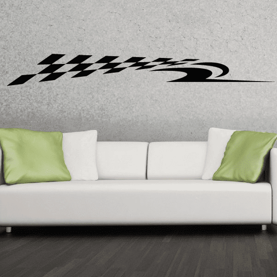 Checkered Flags Wall Decal - Vinyl Decal - Car Decal - SM013