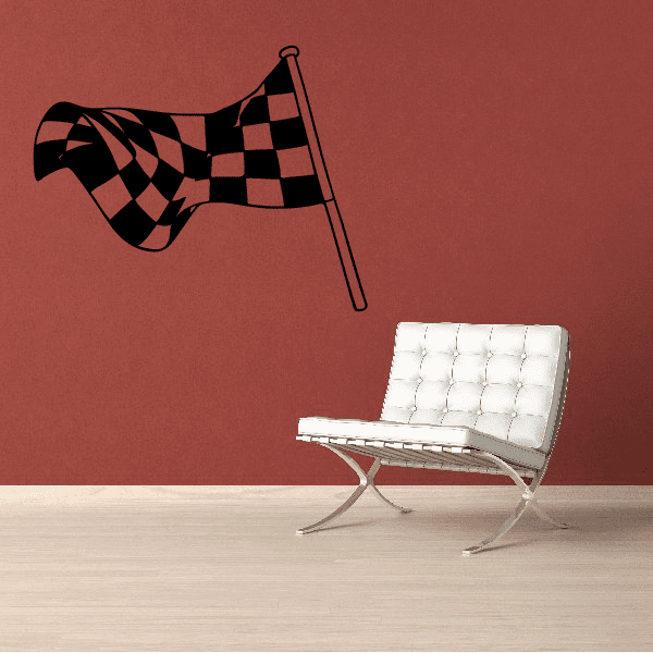 Checkered Flags Wall Decal - Vinyl Decal - Car Decal - SM018