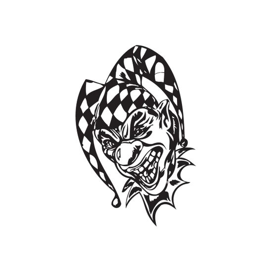 Checkered Hat Jester Head Decal