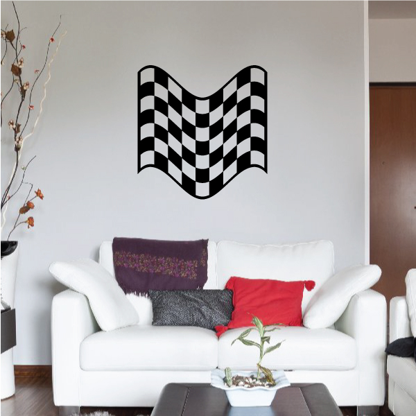 Checkered Pattern Wall Decal - Vinyl Decal - Car Decal - CF8008