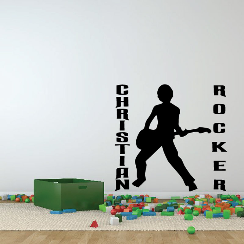 Christian Rocker Playing Guitar Decal