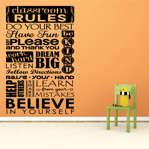 Classroom Rules Word Collage Decal